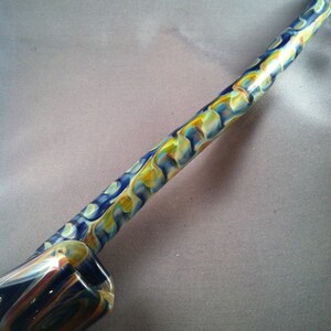 Functional Art Glass Spiked Gandalf Pipe Glass Wizard Pipe Blue Yellow ...