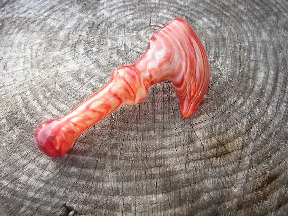 Spiked Hammer Pipe Red Glass Hammer Functional Art Glass | Etsy