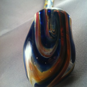 Functional Art Glass Spiked Gandalf Pipe Glass Wizard Pipe Blue Yellow ...