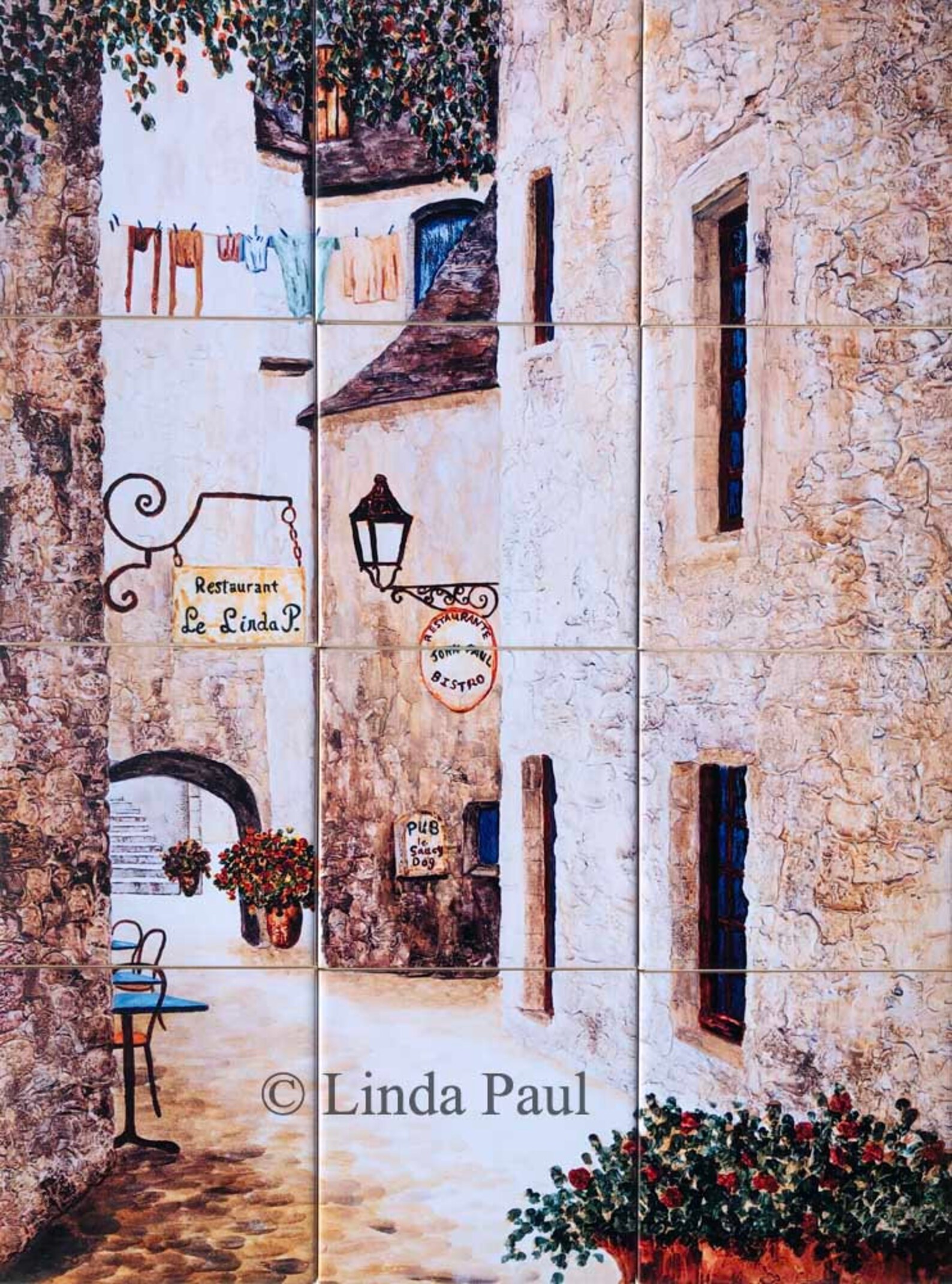 French Bistro French Country Kitchen Backsplash Tile Mural 3 Sizes on 6 ...