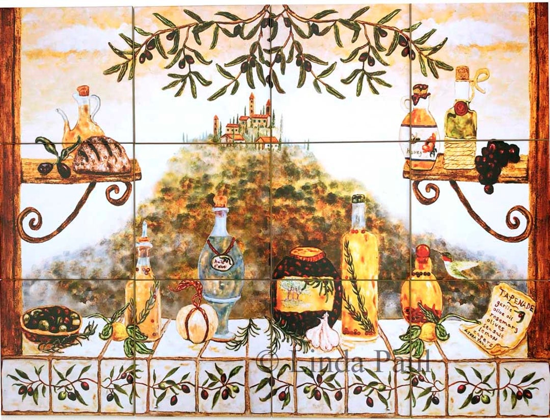 Italian Kitchen Ceramic Tile Mural Kitchen Backsplash in 3 Sizes - Etsy
