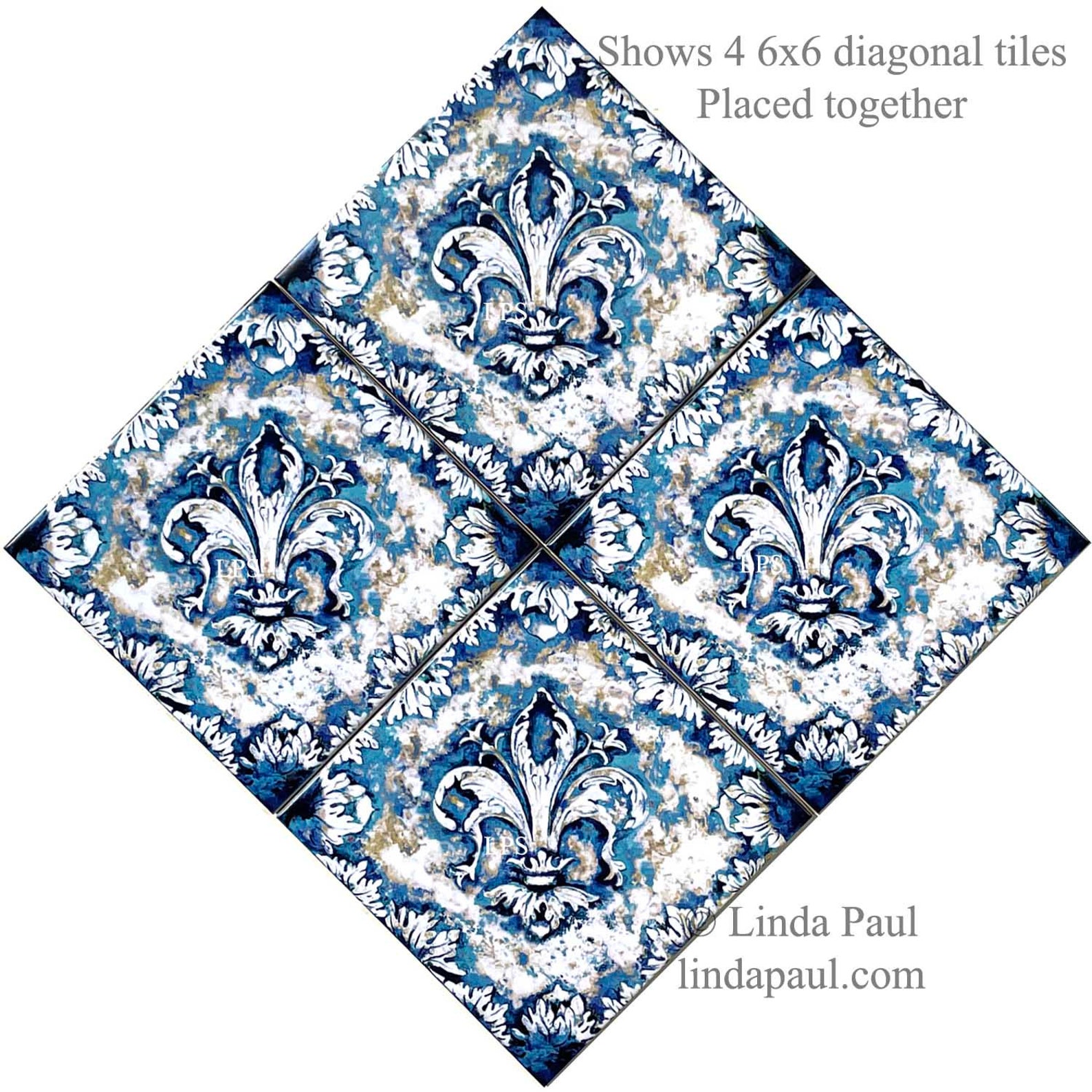 Fleur De Lis Ceramic Tiles for Kitchen or Bathroom Backsplash Diagonal ...