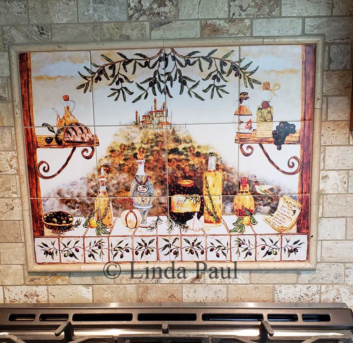 Italian Kitchen Ceramic Tile Mural Kitchen Backsplash in 3 Sizes - Etsy