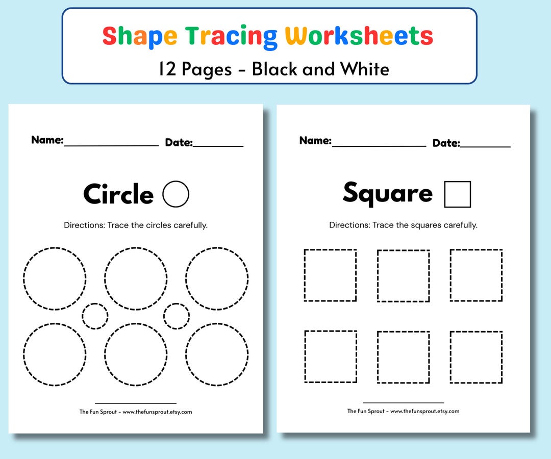 Shapes Tracing Worksheets: Fine Motor Skills, Preschool Activity ...