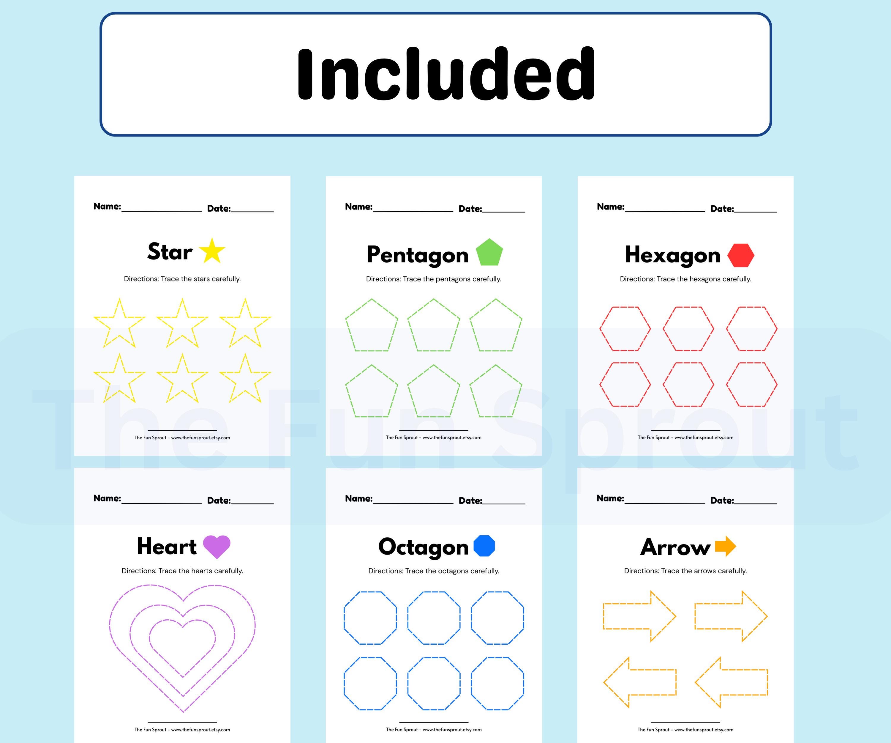 Shape Tracing Worksheets for Preschool | Fine Motor Skills Practice ...