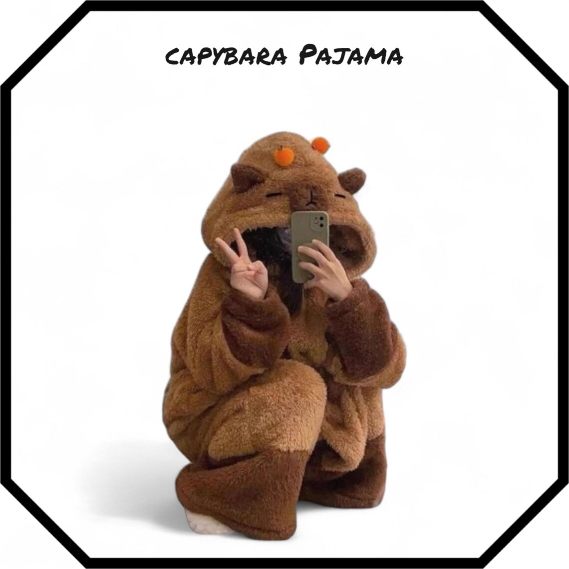 Cute Capybara Hooded Pajama Robe for Women – Warm Fluffy Loungewear ...