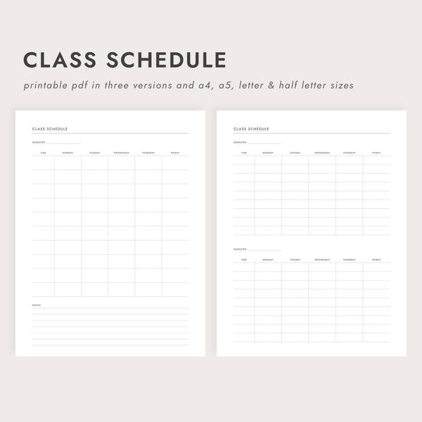 School Schedule - Etsy UK