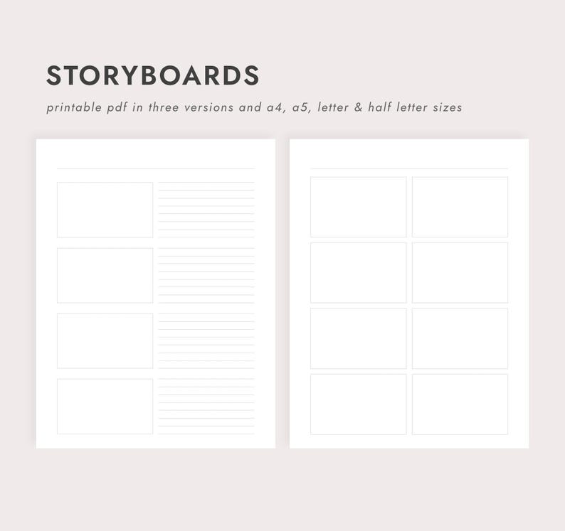 PDF Storyboards: A4/a5/letter/half Letter Sizes (printable Download) - Etsy