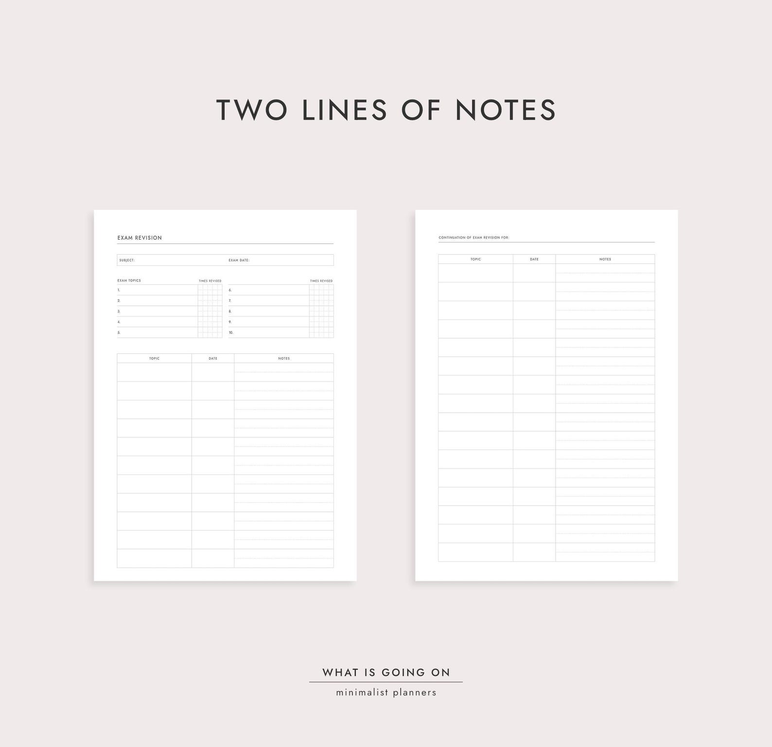 Exam Revision Planner: One or Two-pages - A4 & Letter Sizes (printable ...