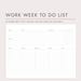 Work Week to Do List, PDF Printable Planner, Instant Download, A4 ...