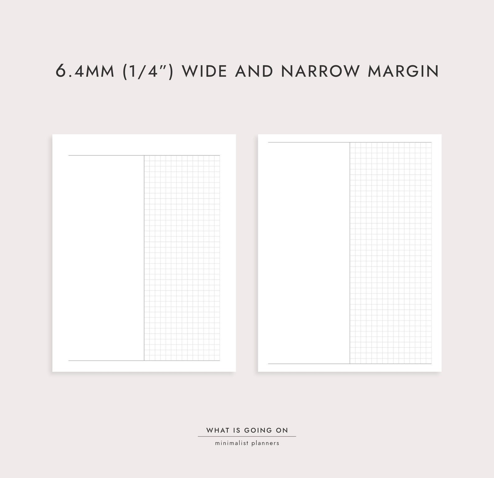 Half-blank Half-grid Note Paper: Portrait Orientation With 2-10mm Grids ...