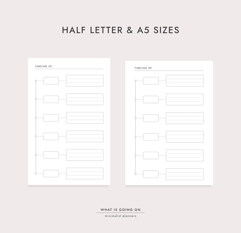 Timelines: Three Versions - A4/a5/letter/half Letter Sizes (printable ...