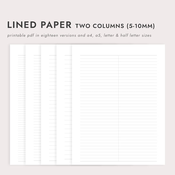 Two Column Notes Template - Etsy