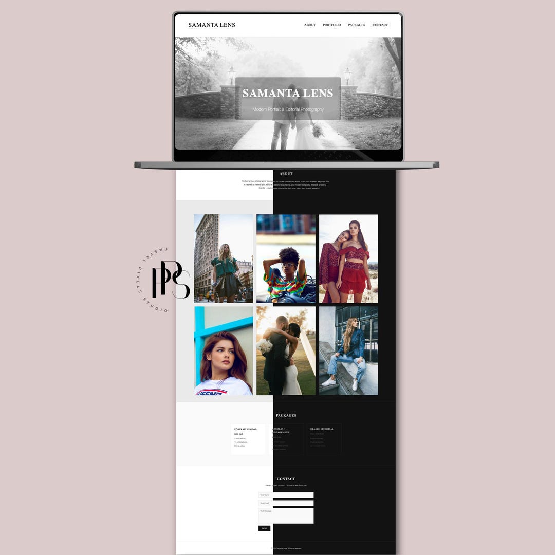 Photographer Website Template – Light & Dark Mode | HTML + CSS - Etsy