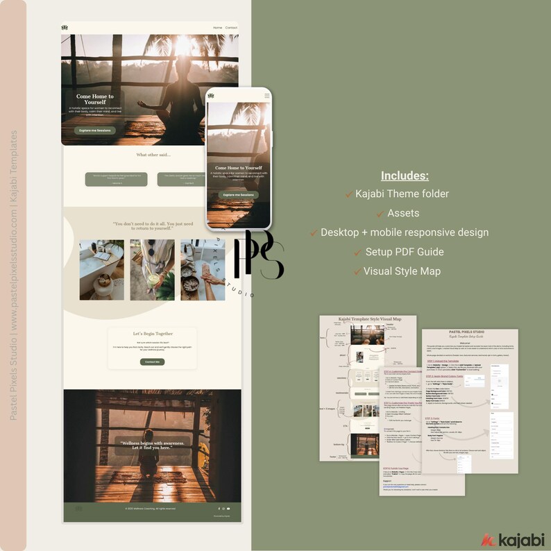 Wellness Coach Kajabi Website Template - Etsy