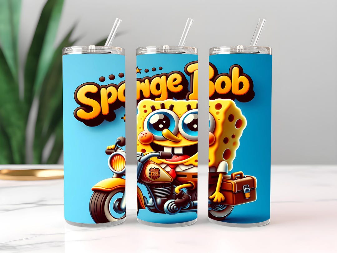 Spongebob Motorcycle Adventure Digital Tumbler File PNG Sublimation ...