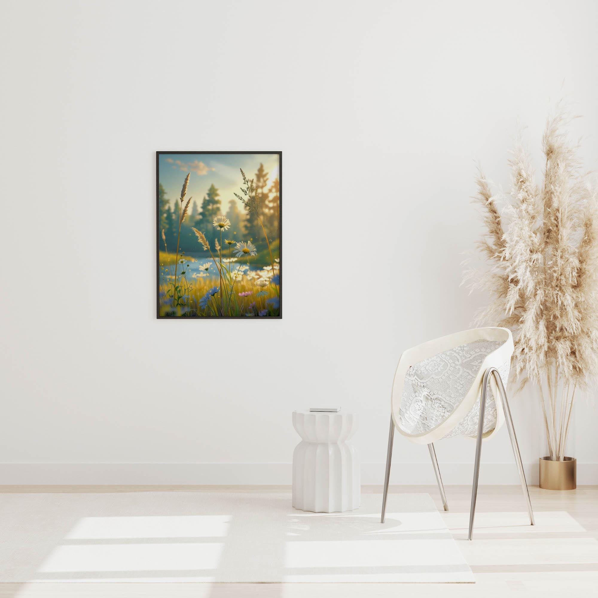 Meadow Wildflower Field Digital Wall Art – Serene Landscape With ...