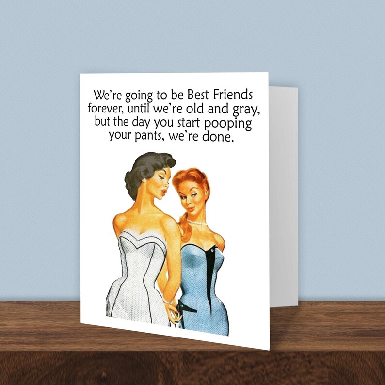 Friends Till You Poop Greeting Card Blank - Etsy