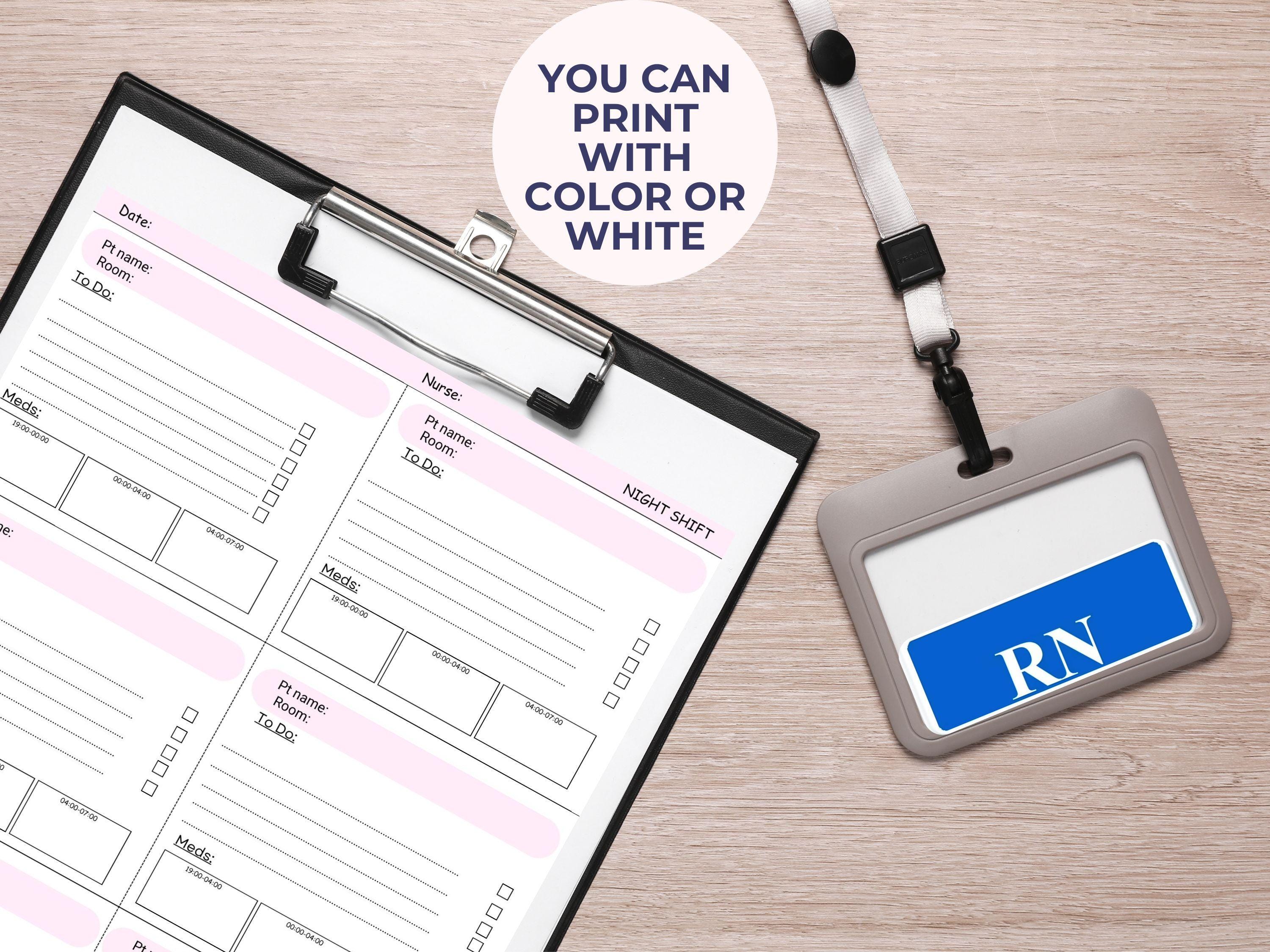 Editable Nursing to Do List, Organization List, Nursing Worksheet ...