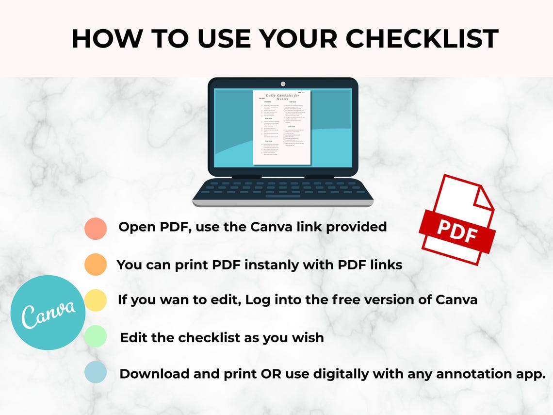 Editable Nursing Daily Checklist, Daily Workflow Checklist, to Do List ...
