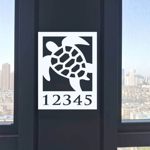 Sea Turtle Oval Address Sign - Etsy