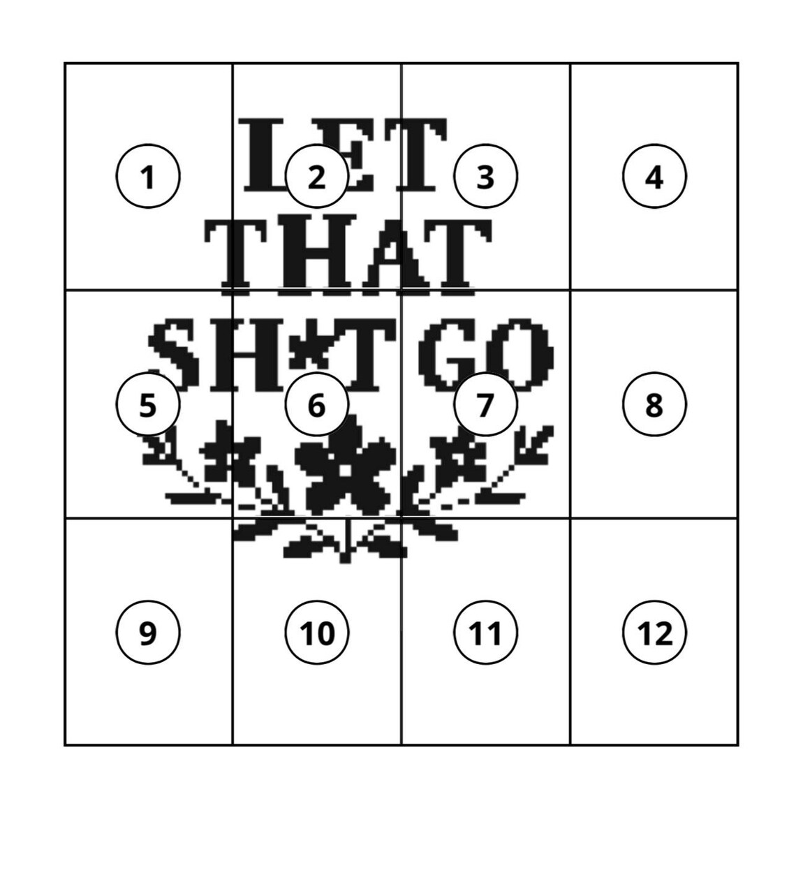 Let That Sh*t Go Cross Stitch Pattern – Funny PDF Embroidery – Digital ...