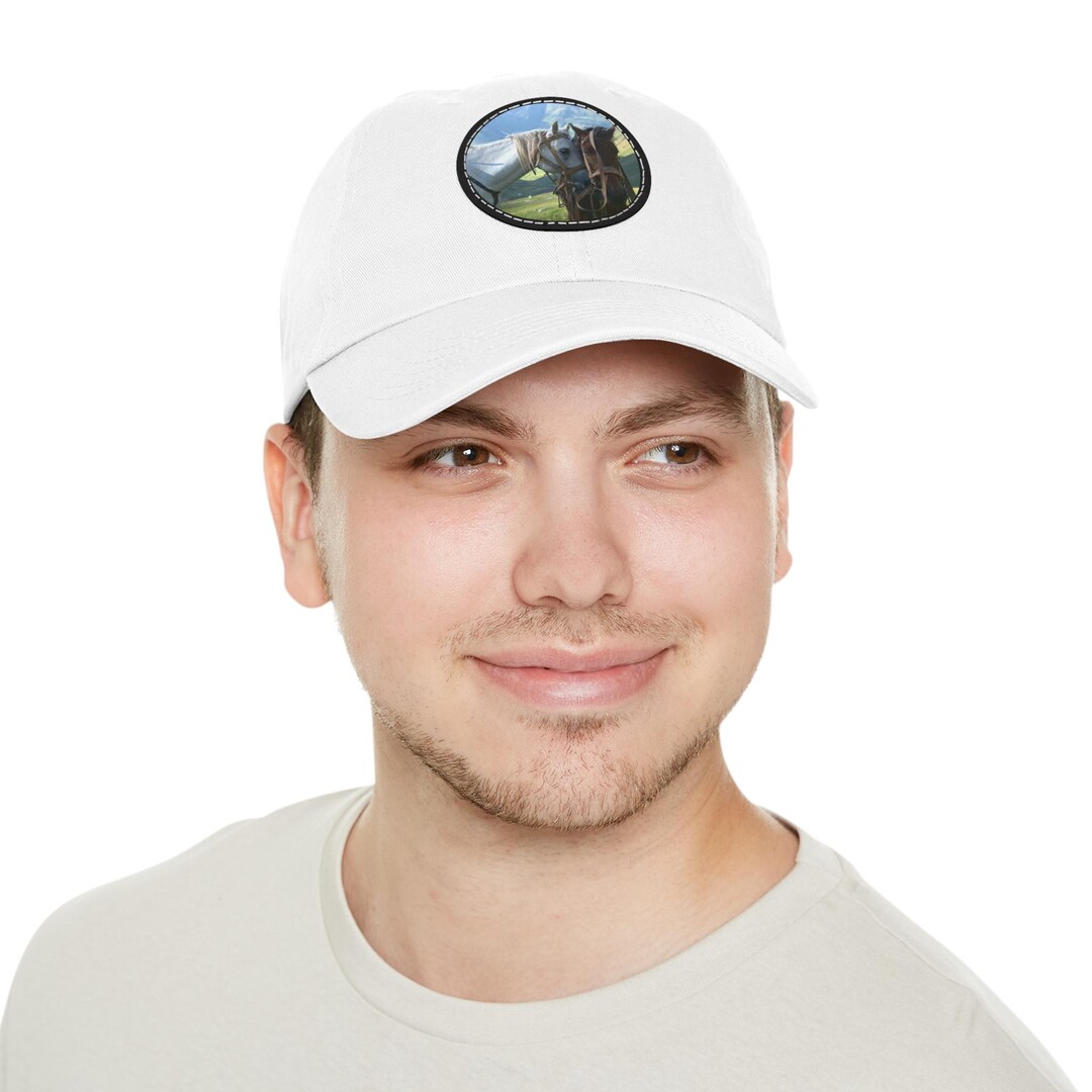 Stylish Manly Horse Hat With Leather Patch, Outdoors Hat, Gift for Dad ...