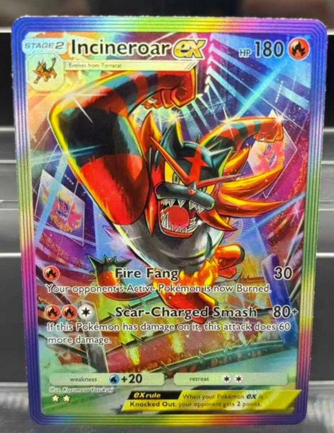 Pokemon Pokect TCG Incineroar Ex - English Version - Holographic ...