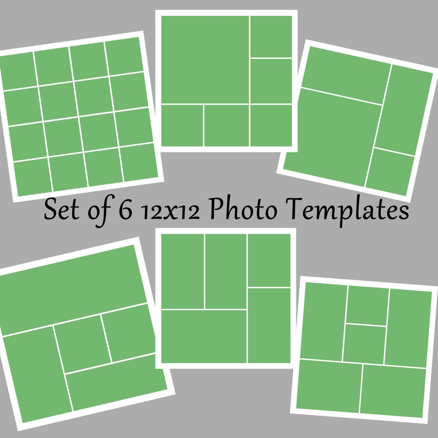 Set of 6 12x12 Photo Template Collage Story Board Layered PSD | Etsy