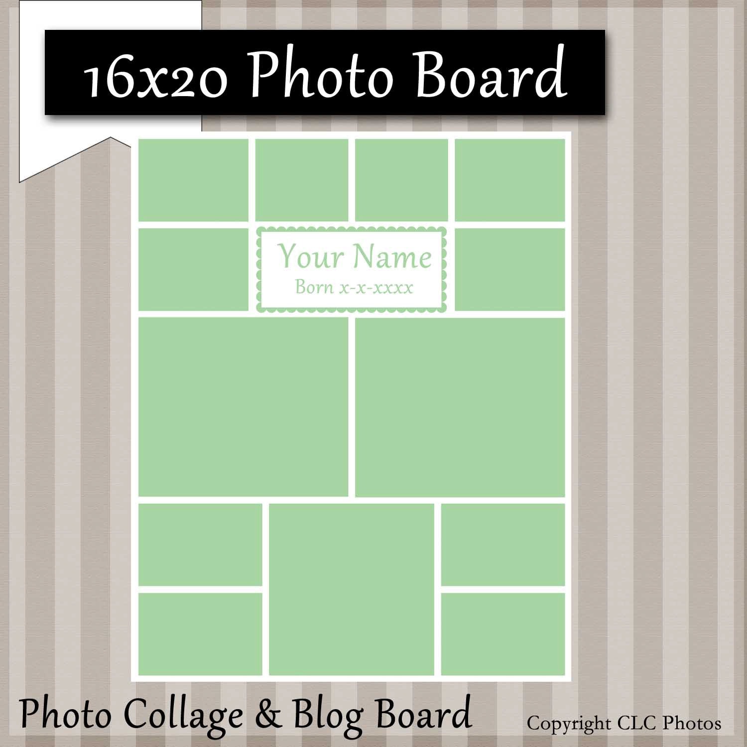 16 x 20 Text Box Photo Template Collage Story Blog Board | Etsy