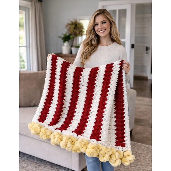 Popcorn Bucket Blanket Crochet Pattern - Etsy