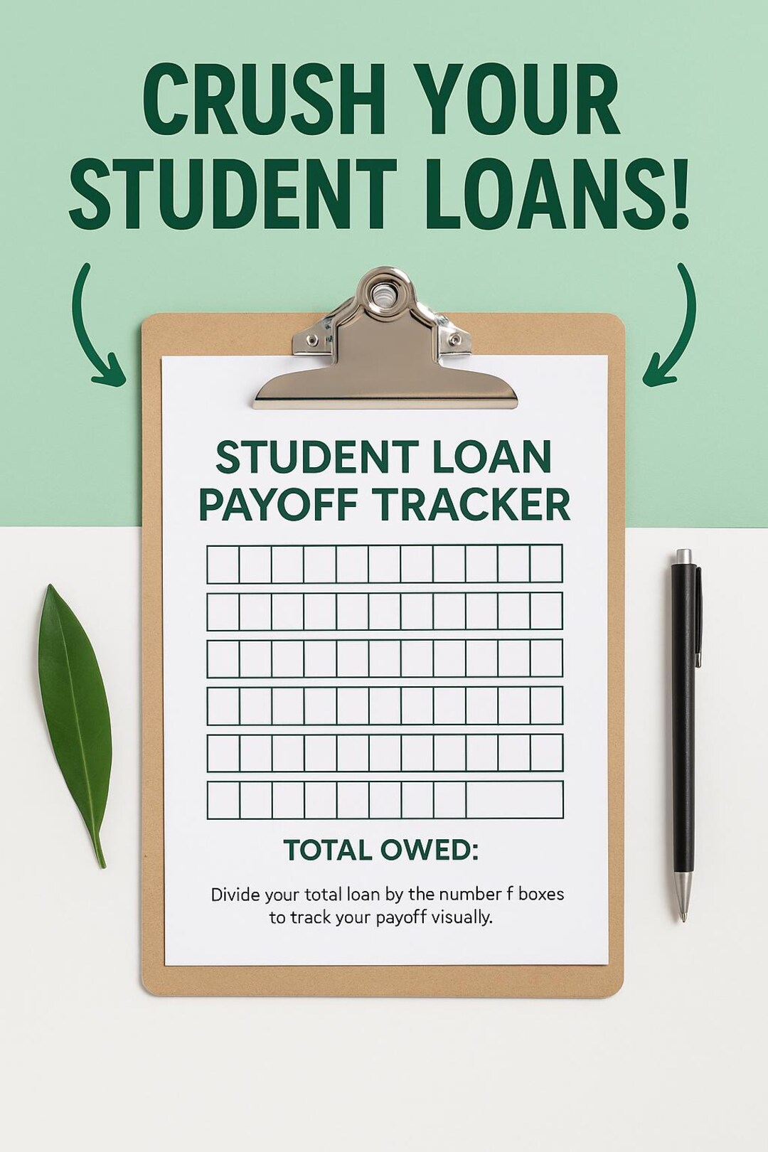 Student Loan Payoff Tracker Printable | Debt Repayment Chart ...