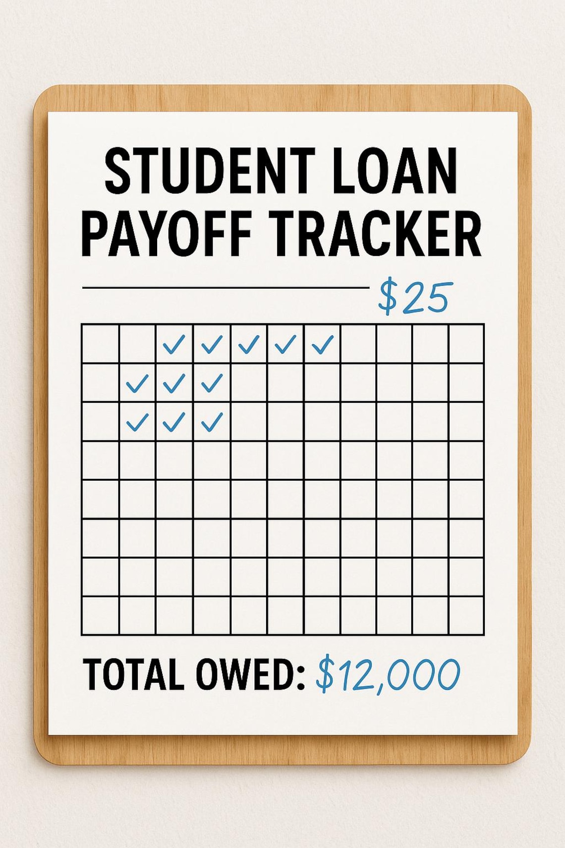 Student Loan Payoff Tracker Printable | Debt Repayment Chart ...