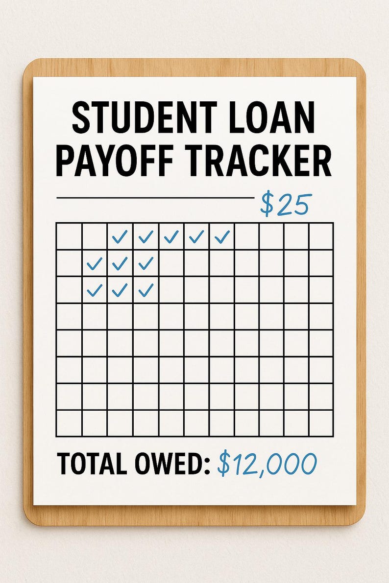 Student Loan Payoff Tracker Printable | Debt Repayment Chart ...