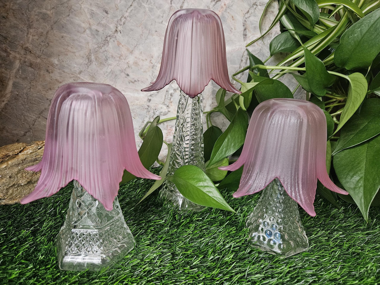 Blushing Bellflower Mushroom Trio (set of 3) - Etsy