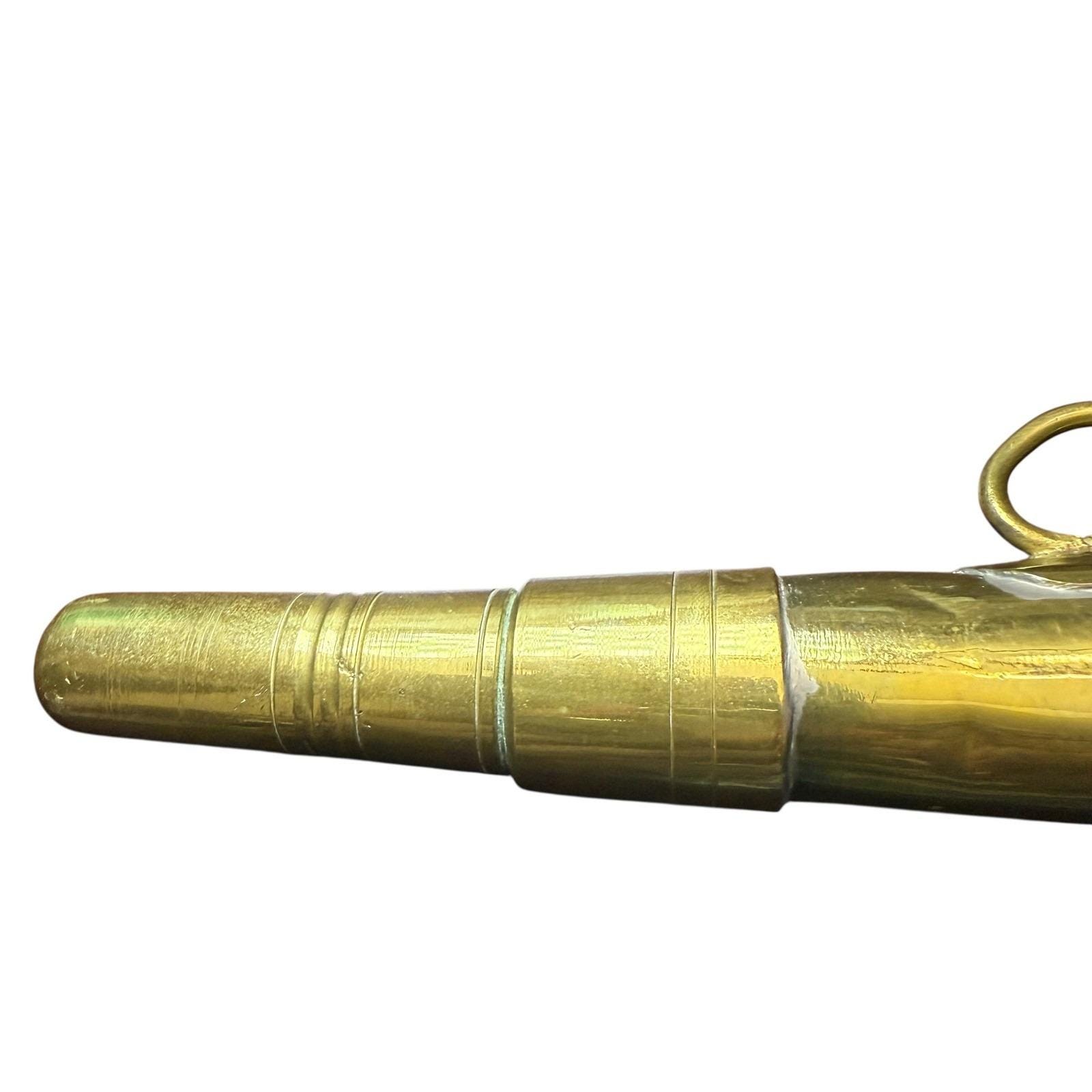 Vintage Brass Fox Hunting Horn Chinese Inscription Military Bugle ...