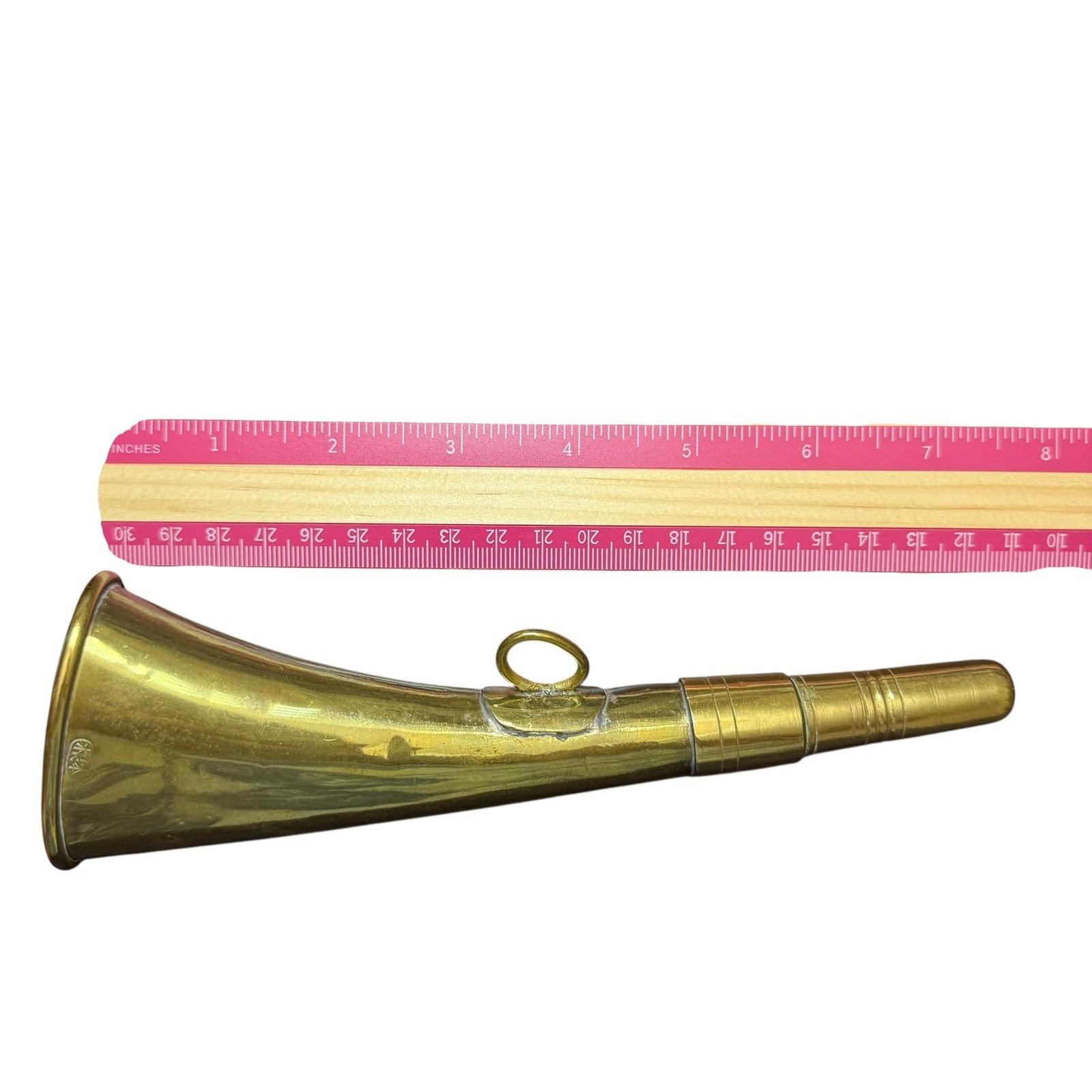 Vintage Brass Fox Hunting Horn Chinese Inscription Military Bugle ...