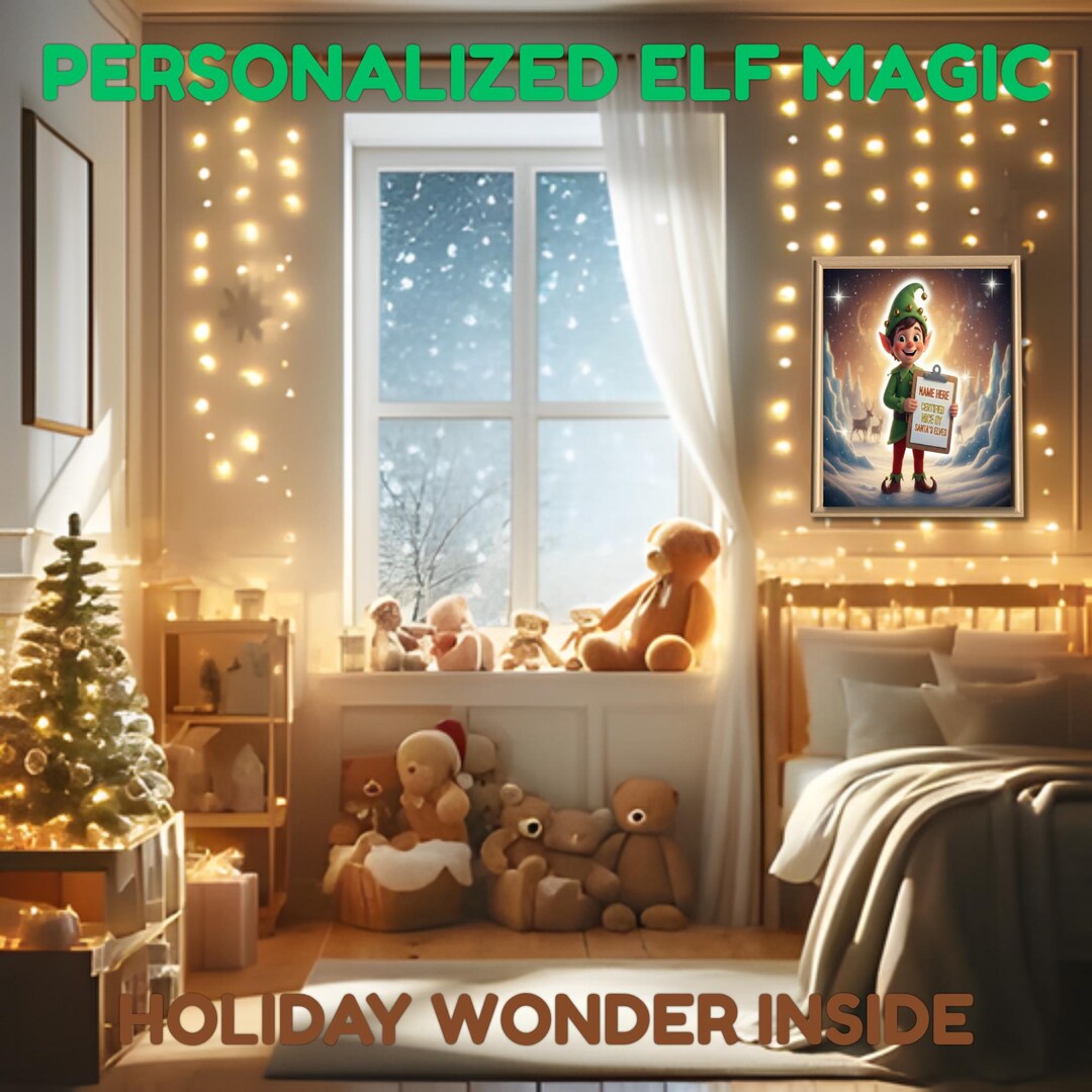Personalized Elf Christmas Printable, Kids Holiday Decor - Etsy