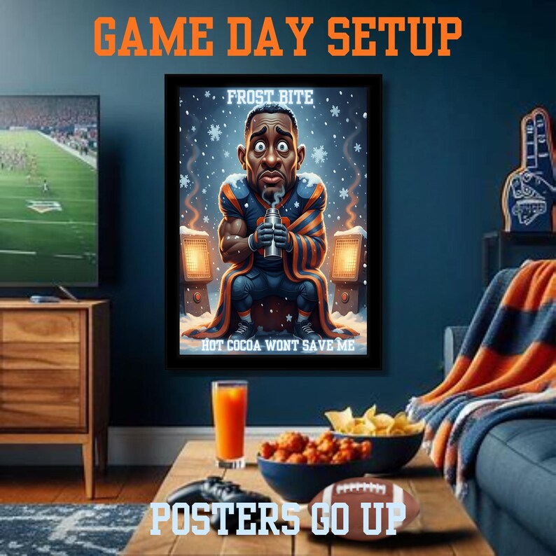 Poster, Frost Bite Football Humor, Winter Game Night Wall Art, Funny ...