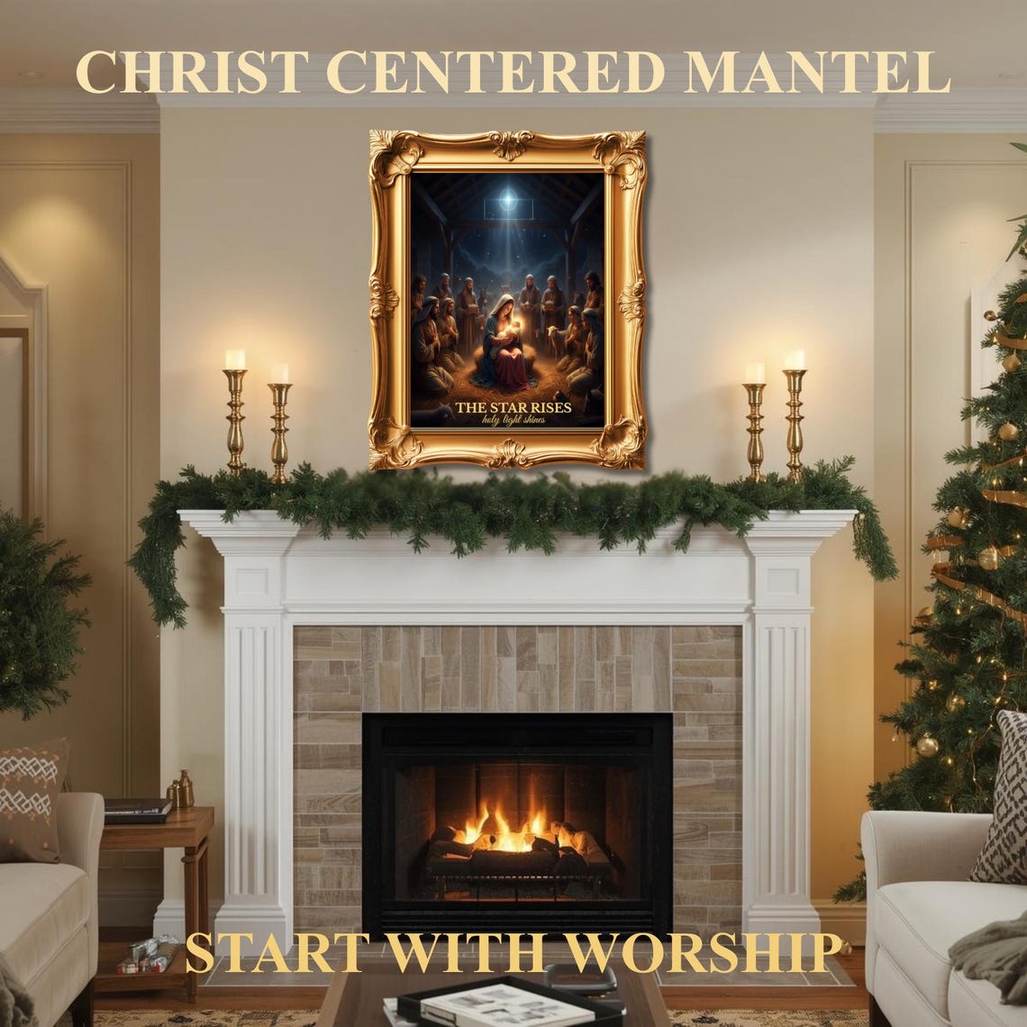 Nativity Scene Printable, the Star Rises, Christian Home Decor (8x10 ...