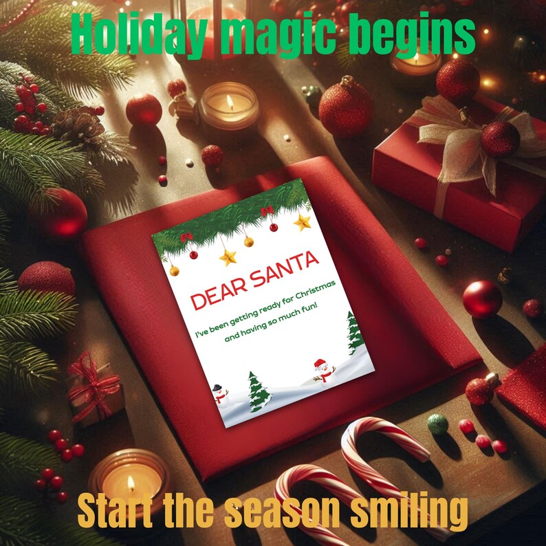 Santa Letter Printable, Activity Pages, Christmas Writing Sheets, Fun ...