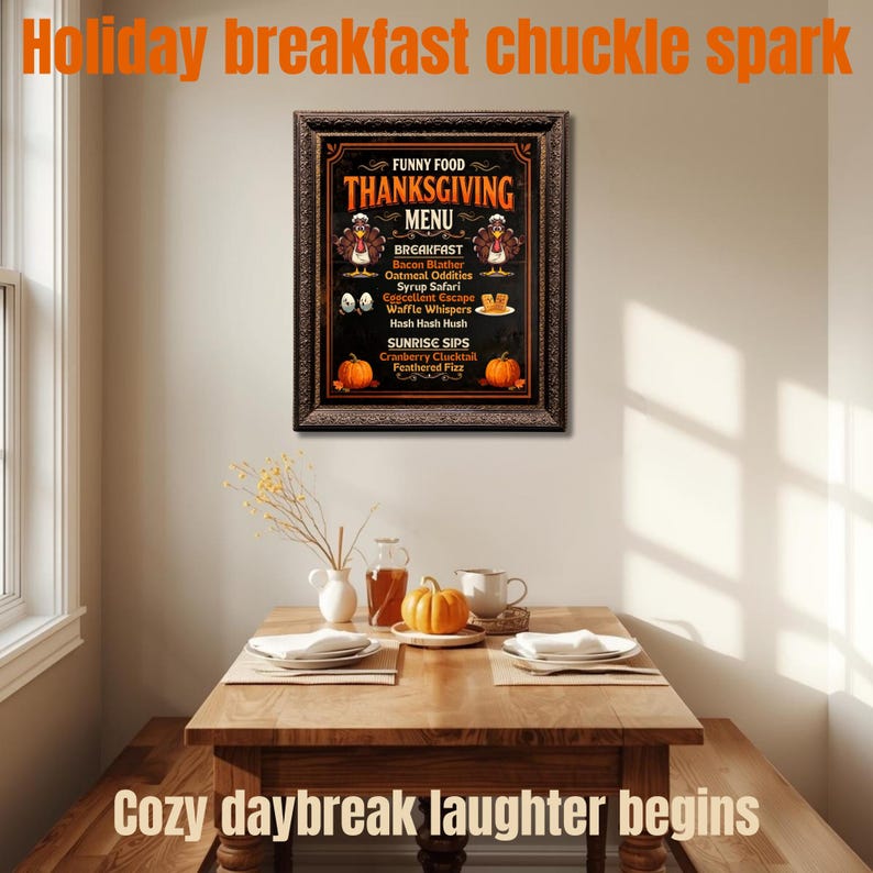 Funny Thanksgiving Breakfast Menu Printable, Holiday Brunch Decor - Etsy