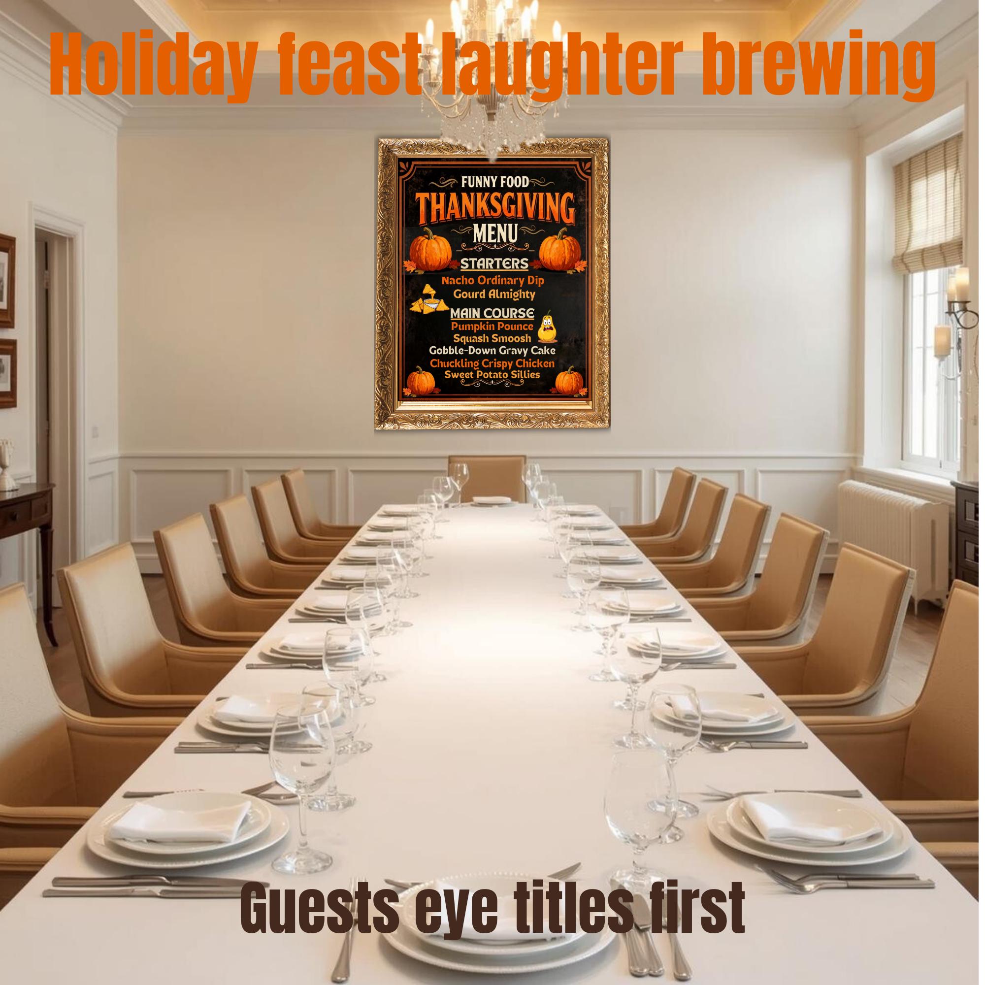 Funny Thanksgiving Menu Printable, Humorous Holiday Table Decor - Etsy