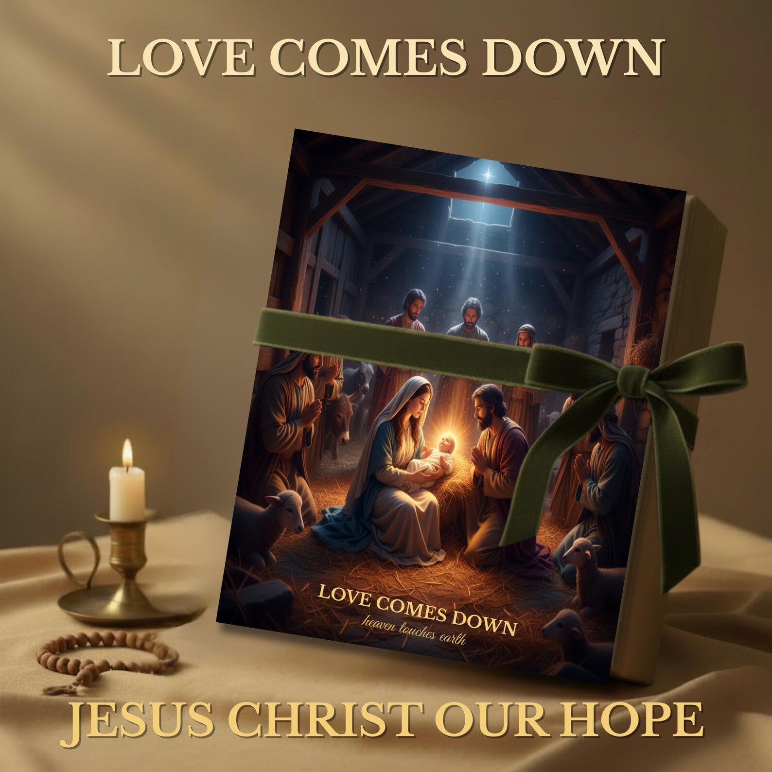 Nativity Scene Art Print, Jesus Christ is Born, Faith Home Decor ...