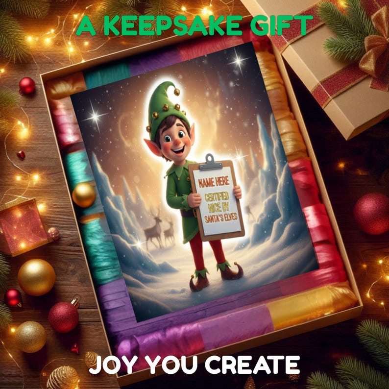 Personalized Elf Christmas Printable, Kids Holiday Decor - Etsy