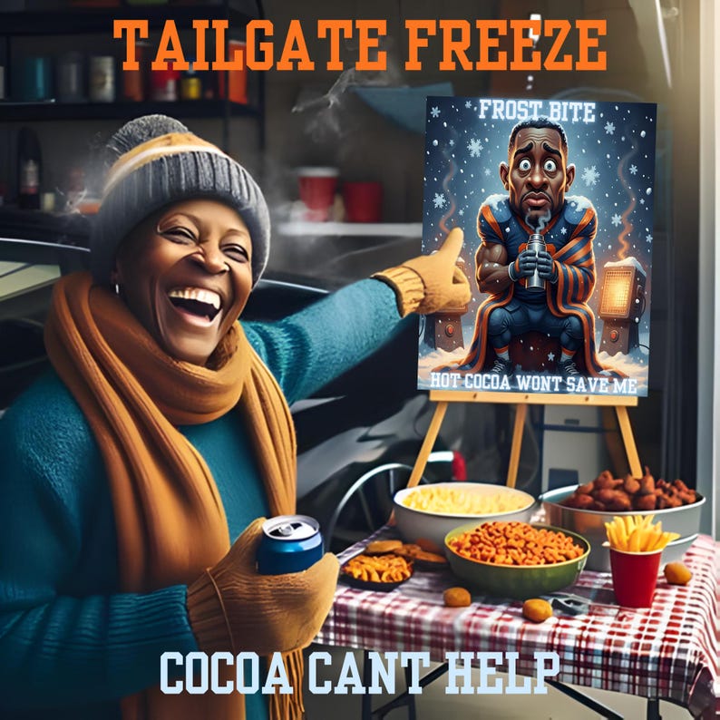 Poster, Frost Bite Football Humor, Winter Game Night Wall Art, Funny ...