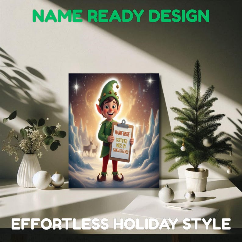 Personalized Elf Christmas Printable, Kids Holiday Decor - Etsy