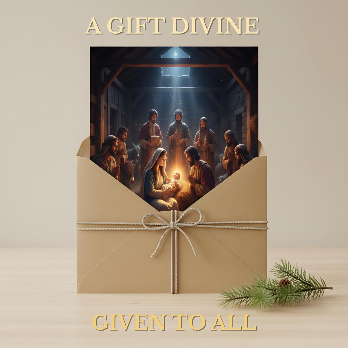 Nativity Scene Art Print, Jesus Christ is Born, Faith Home Decor ...