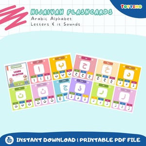 Hijaiyah Flashcards for Kids | Arabic Alphabet Printable PDF | Islamic ...