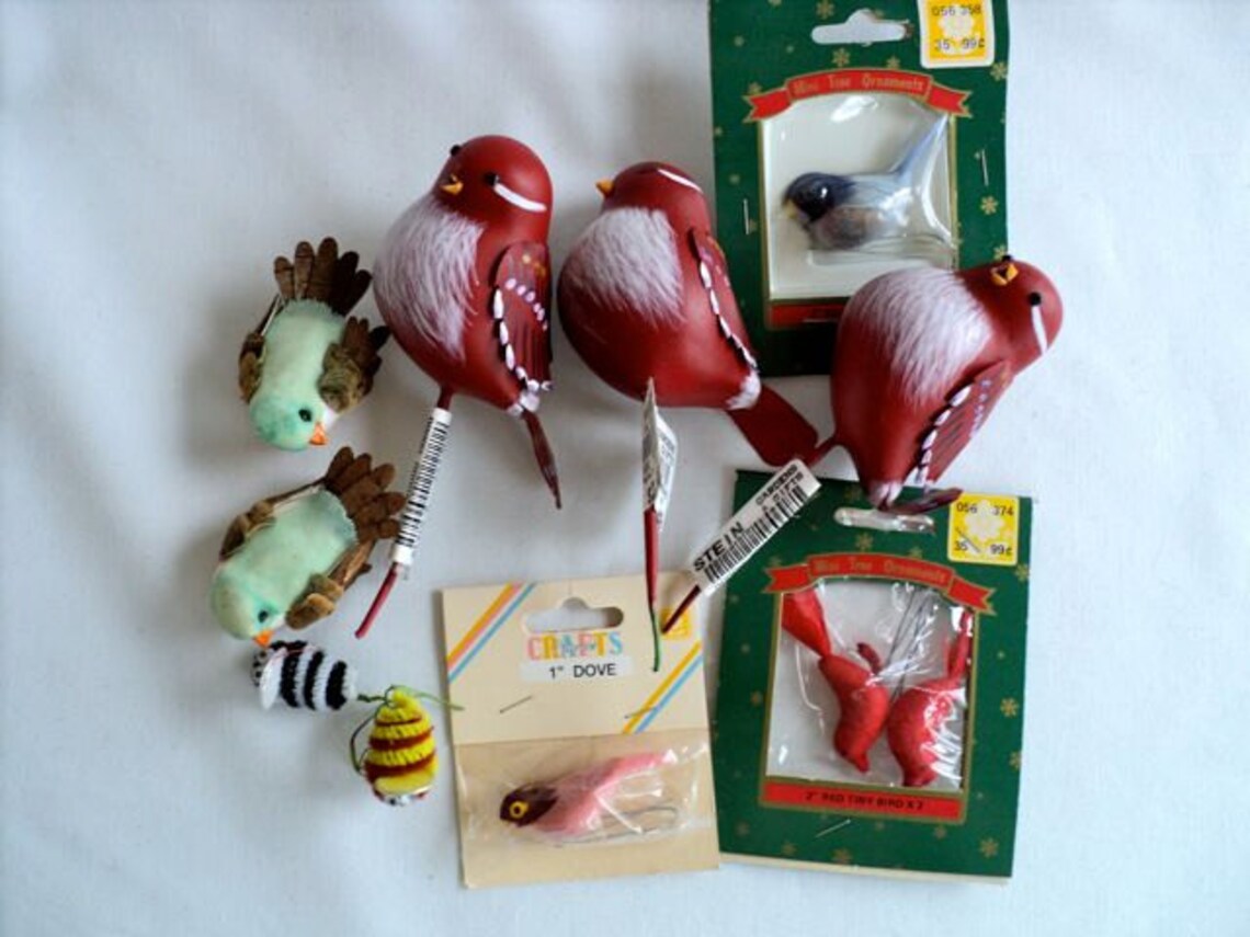 Assortment of Plastic Bird Plant Picks Miniature Birds and | Etsy